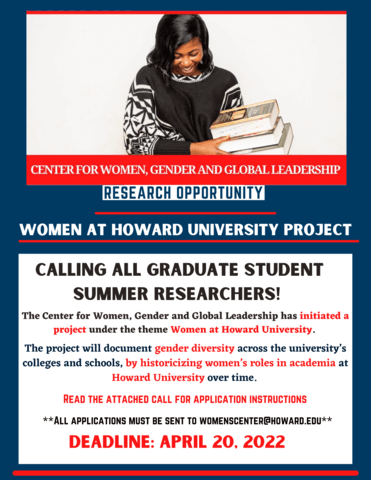 Graduate Students Summer Research Opportunity | Center for Women ...